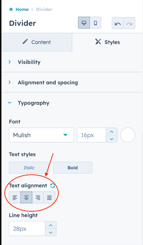 Why Is the Alignment Dropdown in the HubSpot Default Divider Module Not ... Why Is the Alignment Dropdown in the HubSpot Default Divider Module Not ...