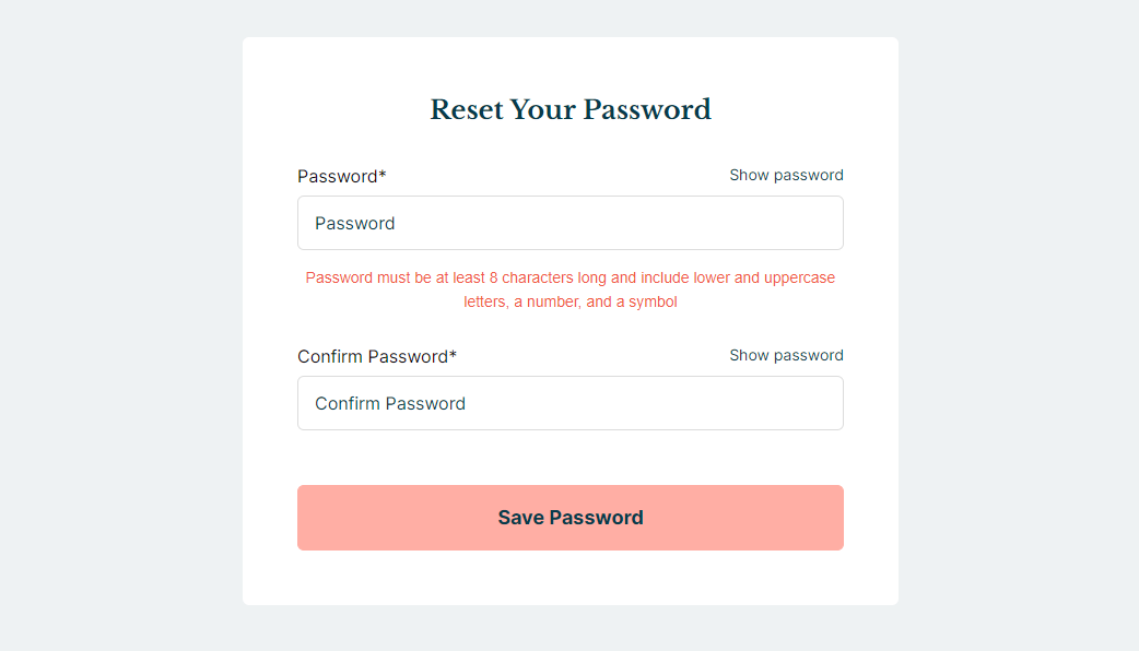 System - Membership Reset Password